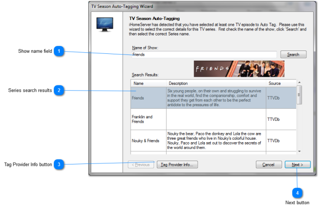 iHomeServer: TV Season Auto-Tag : Select TV Show